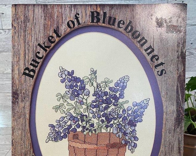 Bucket of Bluebonnets Cross Stitch Pattern - Copyright 1985 - Etsy