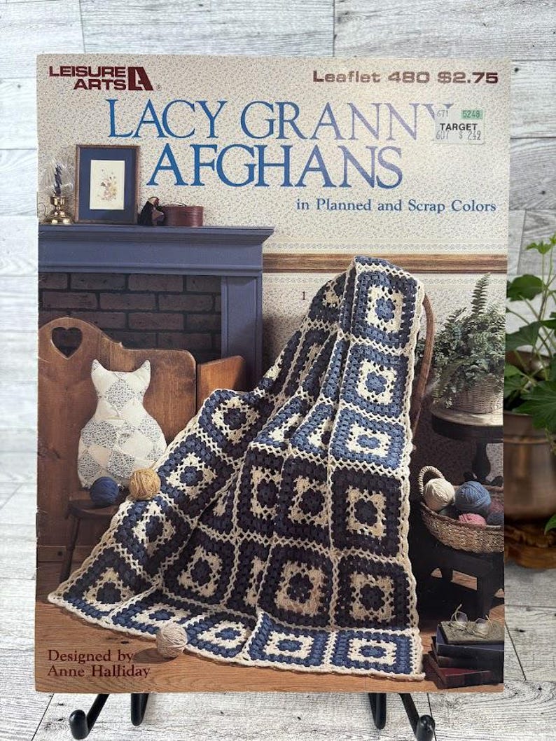 Vintage Lacy Granny Afghans Pattern Booklet Four Crochet Patterns ...