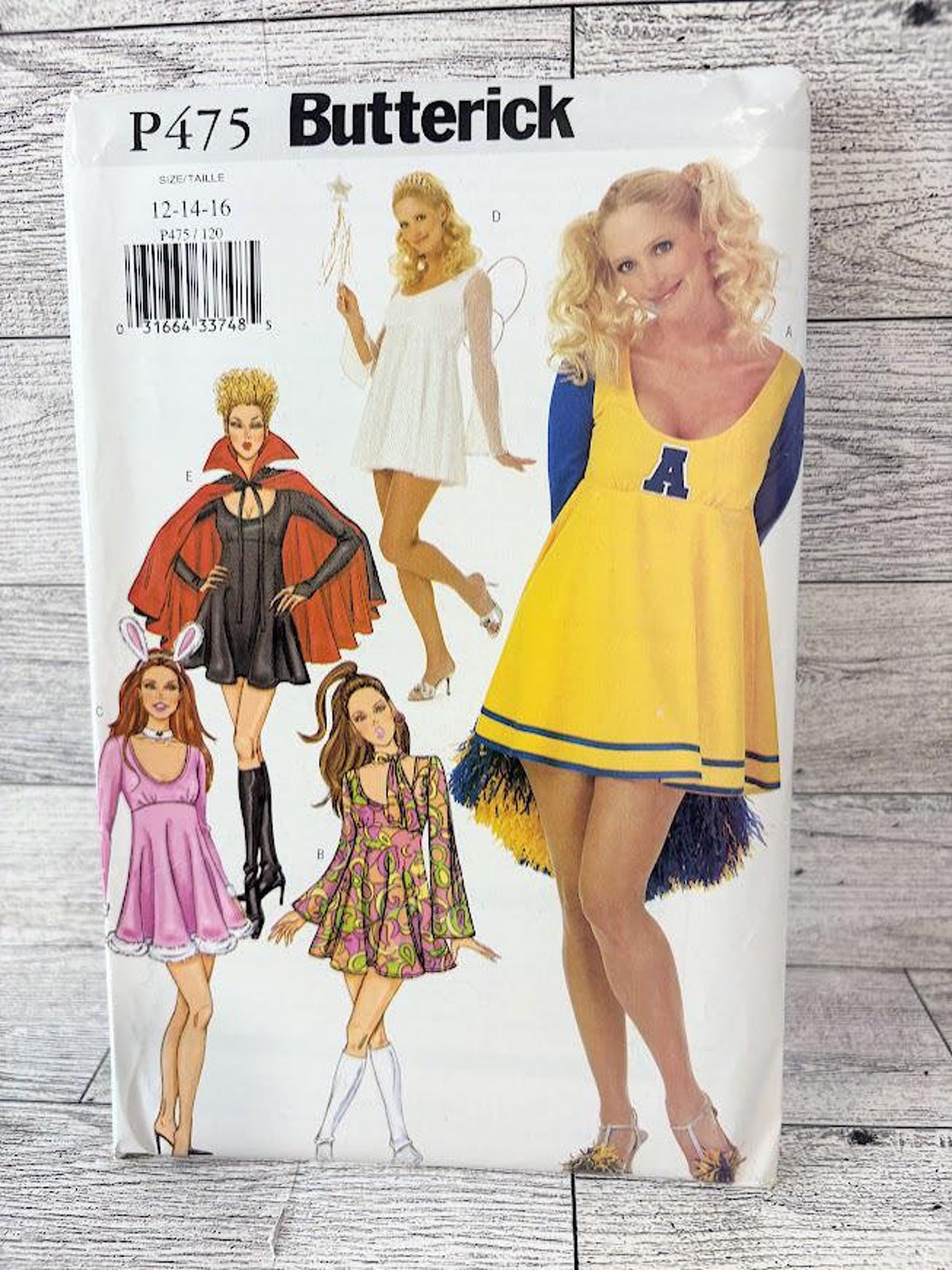 2001 Butterick Costume Sewing Pattern No. P475 - Cheerleader Costume ...