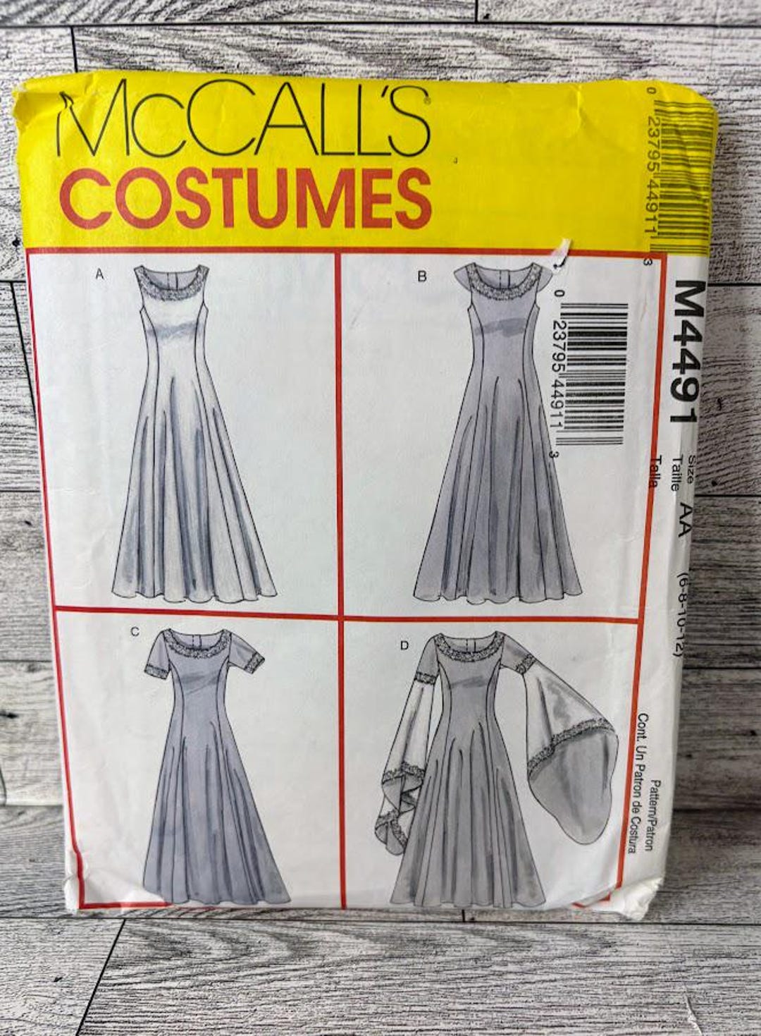 Mccall's Costume Sewing Pattern No. M4491 - Misses' Dress Costumes ...