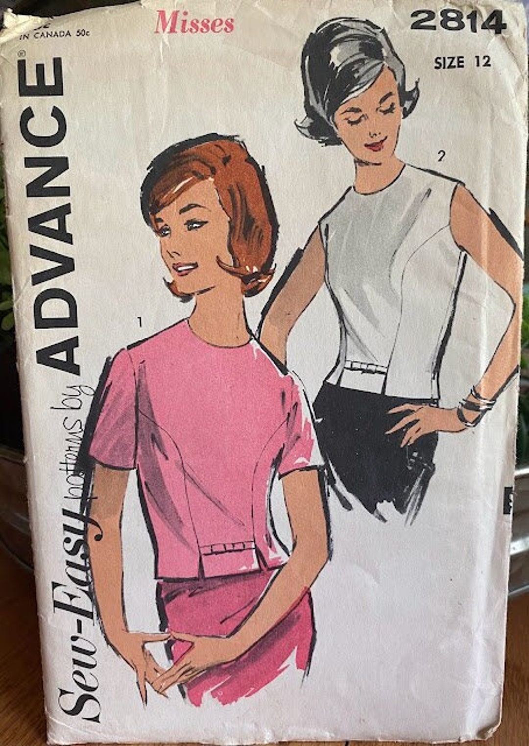 Vintage Sew-easy Sewing Pattern No. 2814 - Misses' Blouse, Sizes 10-18 ...