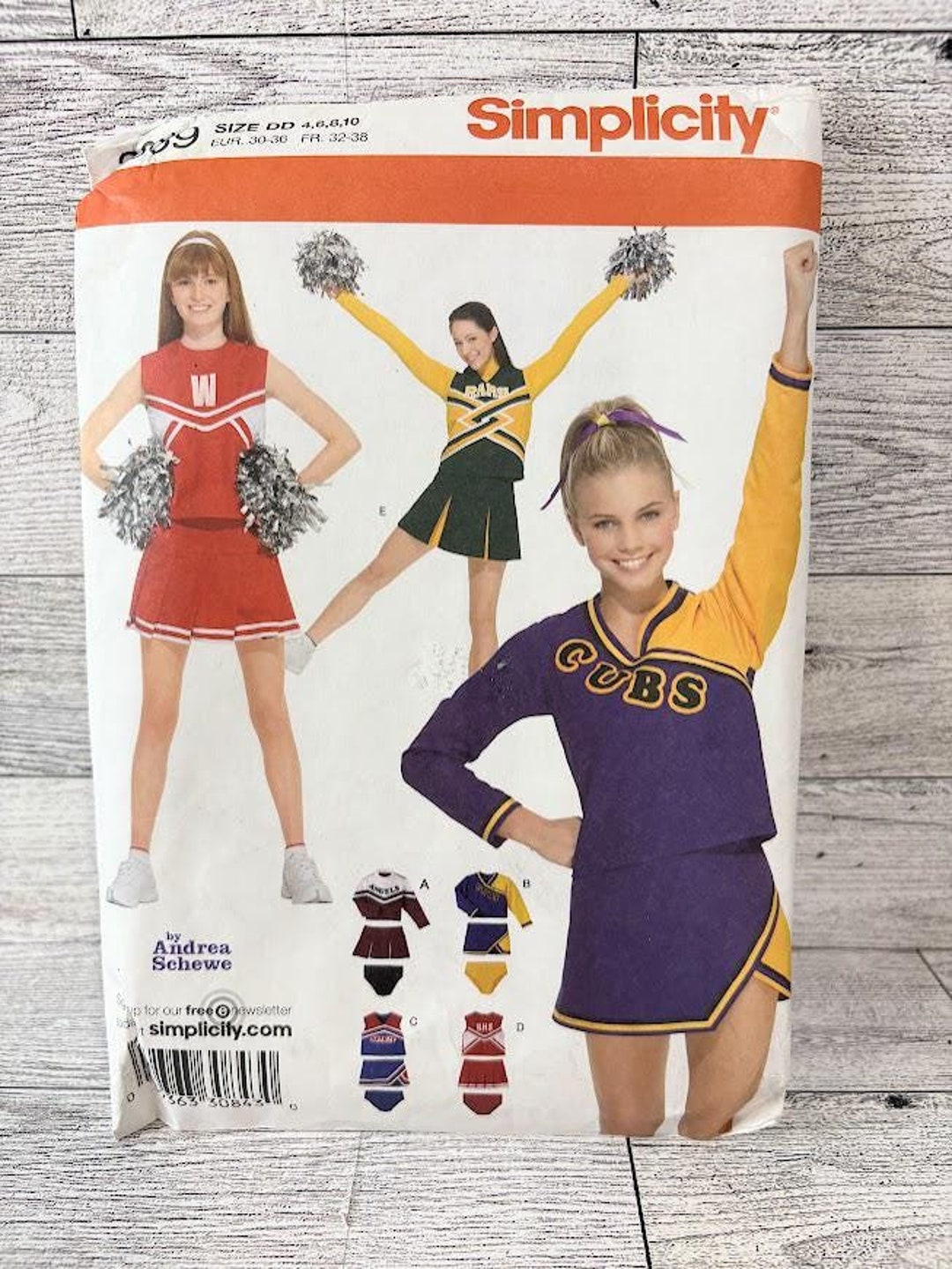 2007 Simplicity Costume Sewing Pattern No. 3689 Cheerleader Costume ...