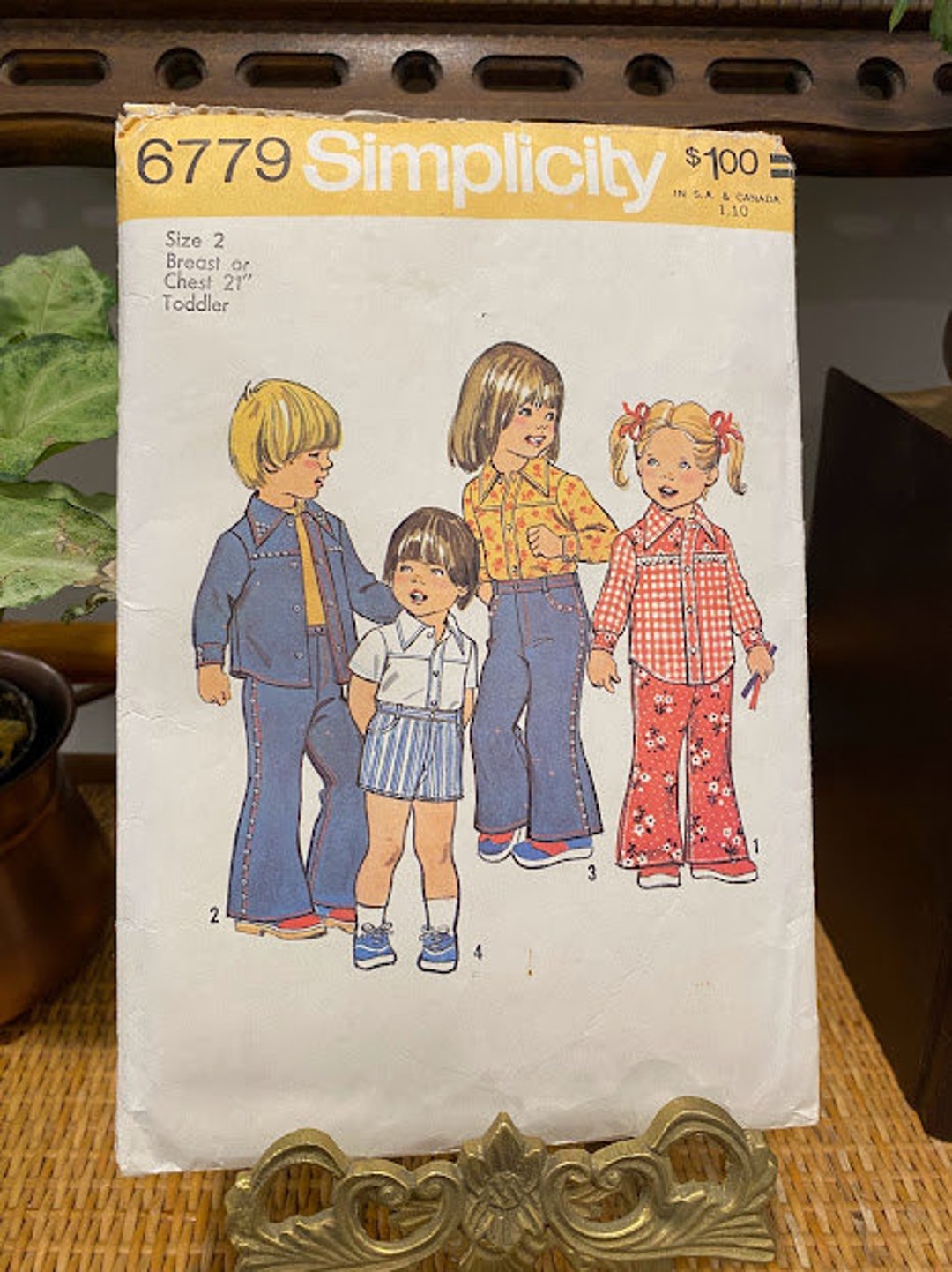 Vintage 1974 Simplicity Sewing Pattern No. 6779 Todders' Bell-bottom ...