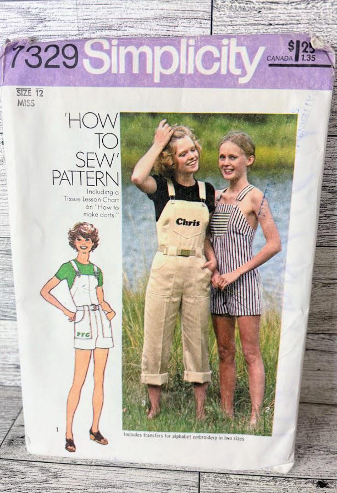 Vintage 1976 Simplicity Sewing Pattern No. 7329 - Misses Jumpsuit/bib ...
