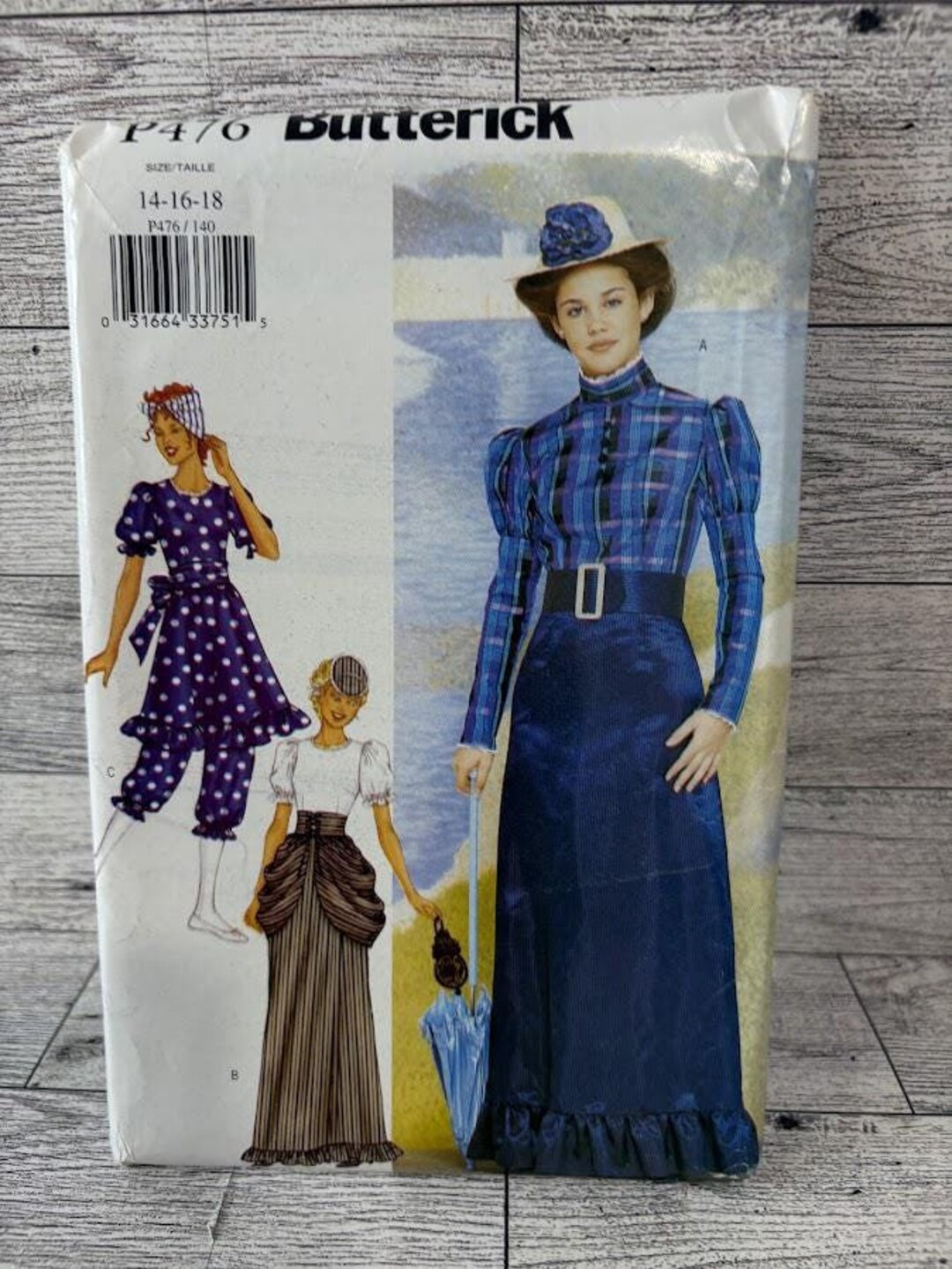 Butterick Costume Sewing Pattern No. P476 Women's Historical Costumes ...