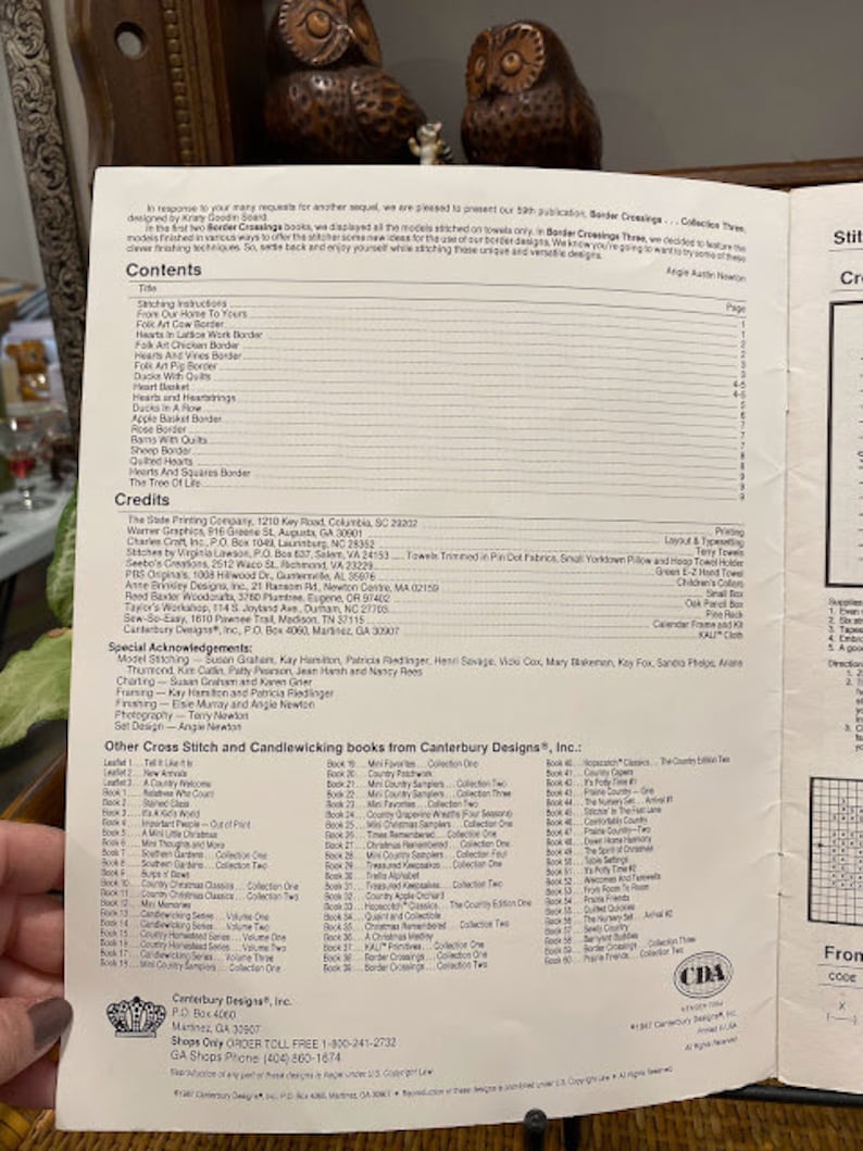 1987 Border Crossings Collection Three, Book 59 - Vintage Cross Stitch ...