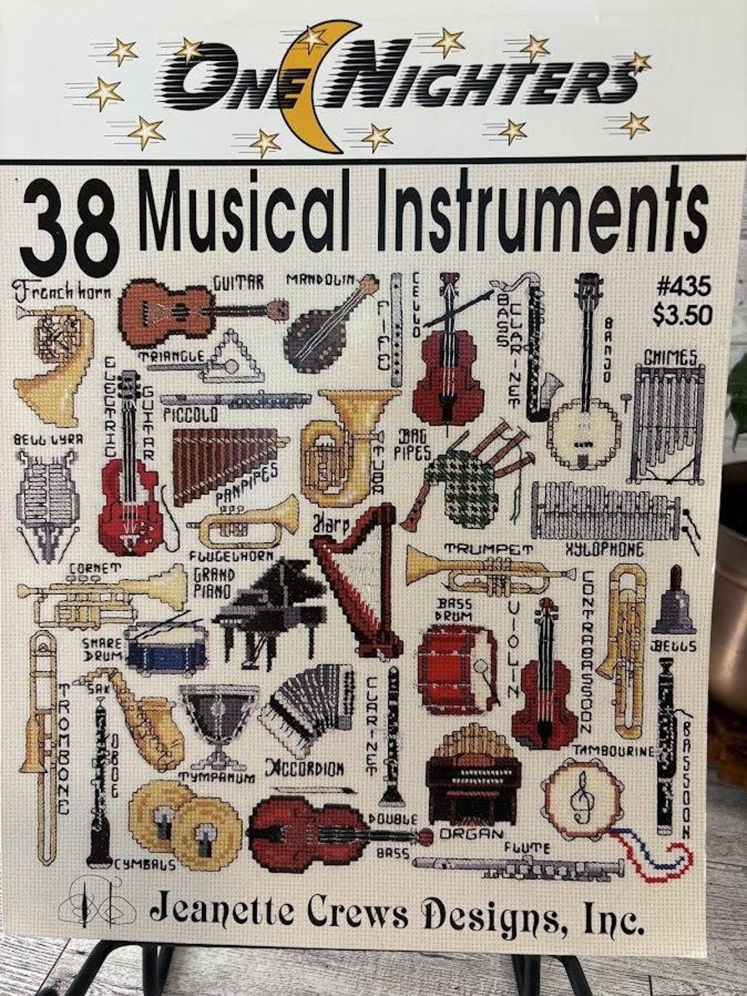 Vintage 1996 38 Musical Instruments Counted Cross Stitch Leaflet ...