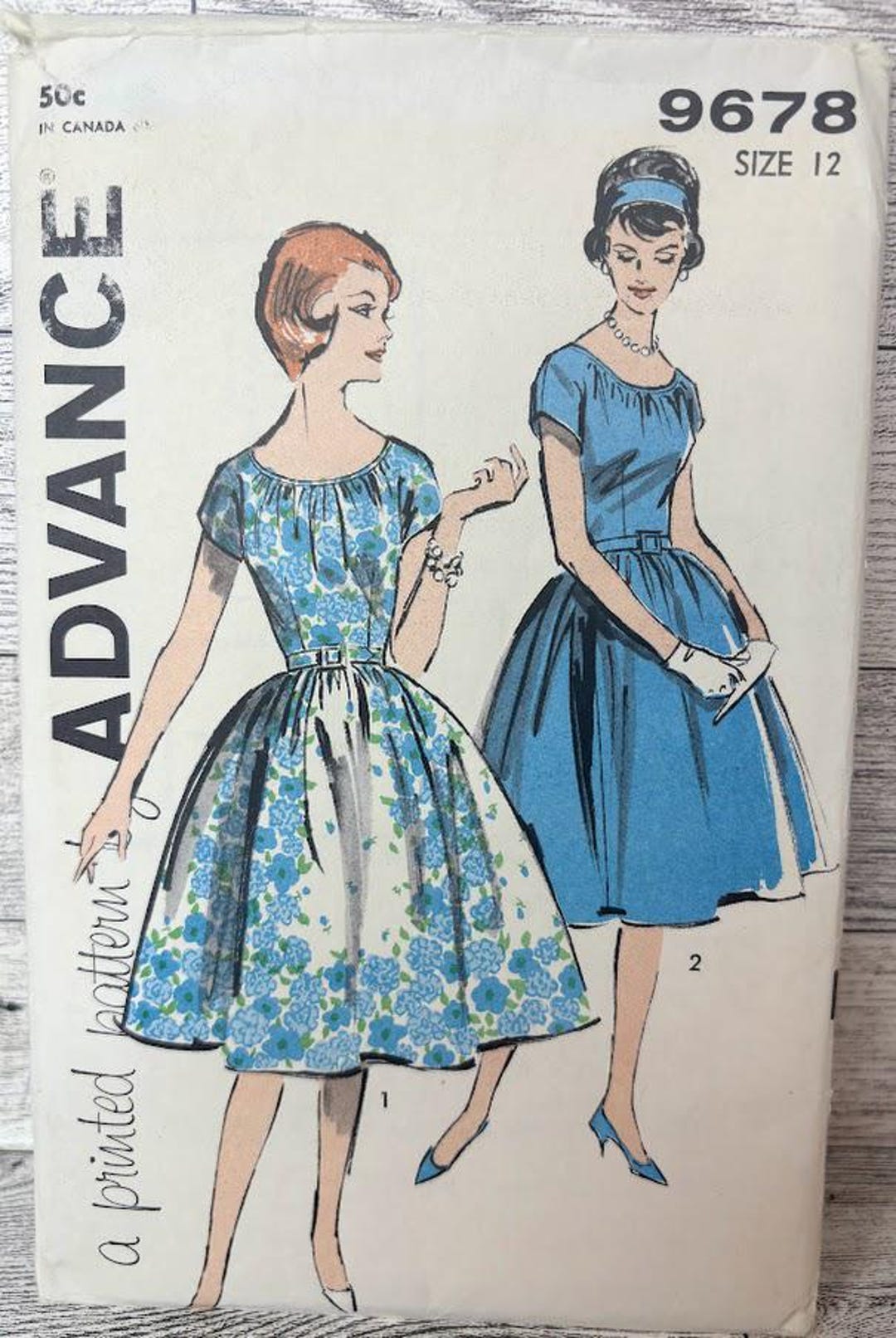 Vintage 50's/60's Advance Sewing Pattern No. 9678 -misses' Dress, Size ...