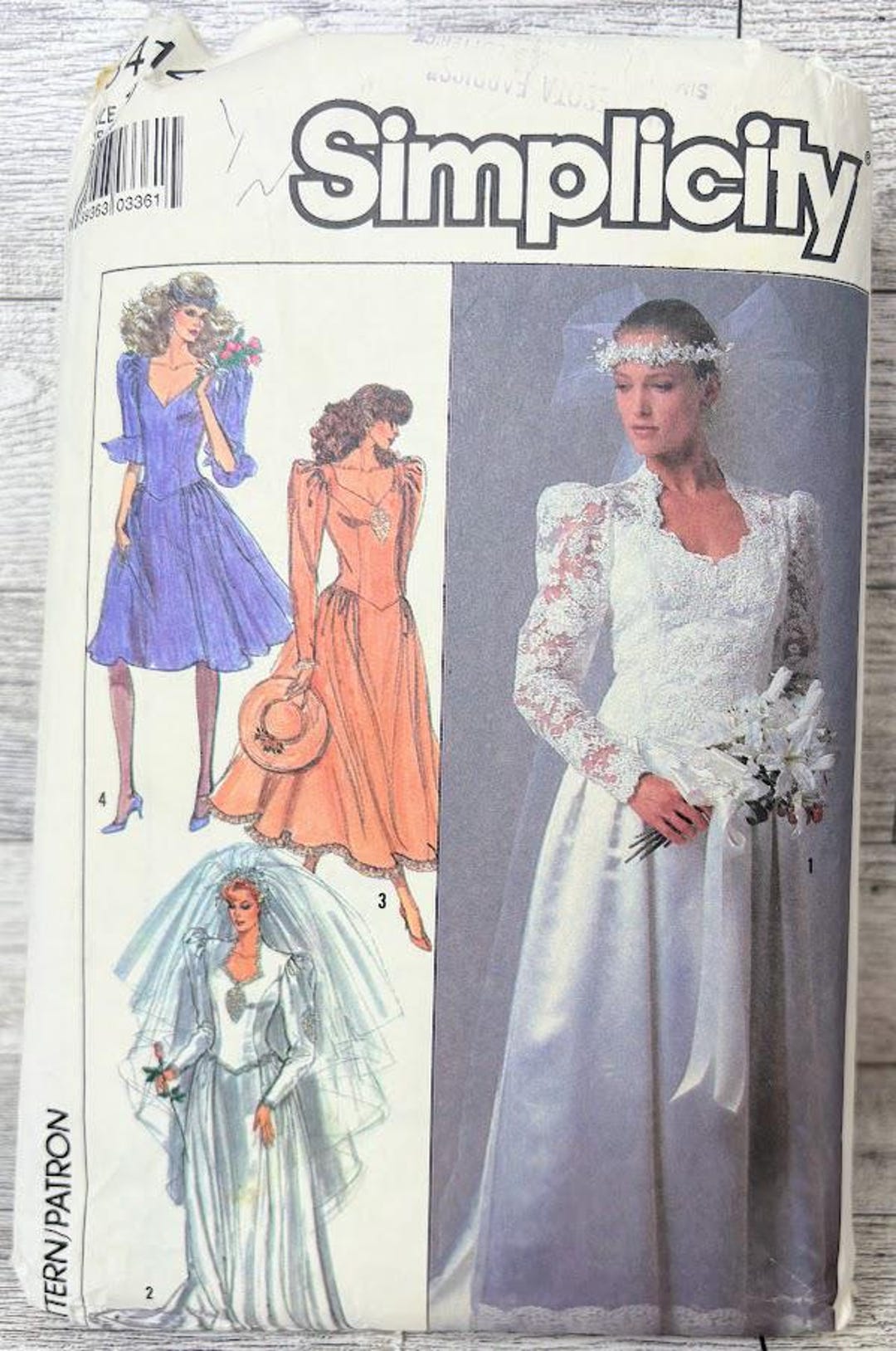 Vintage 1987 Simplicity Sewing Pattern No. 8414 - Misses' Bride and ...