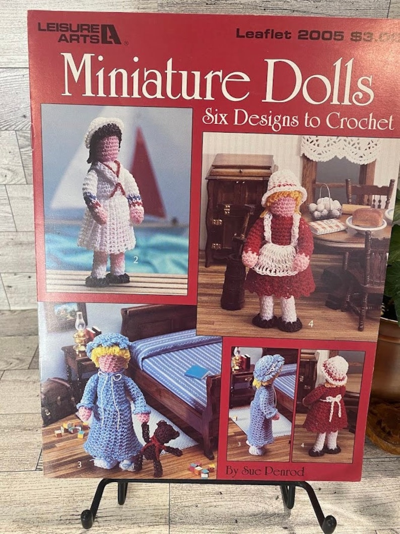 Vintage 1990 Miniature Dolls Six Designs To Crochet Booklet Leisure