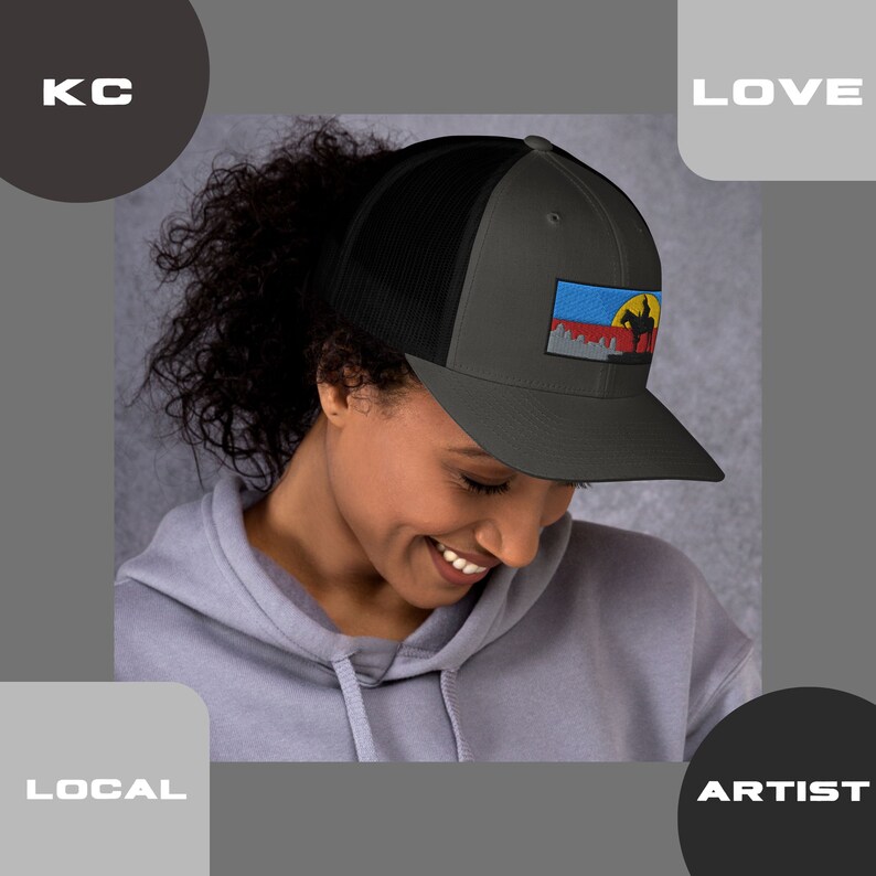 KC Scout Hat KC Skyline Hat Kansas City Cap Kansas City Love Hat Gift Trucker Baseball Hat Gift ...