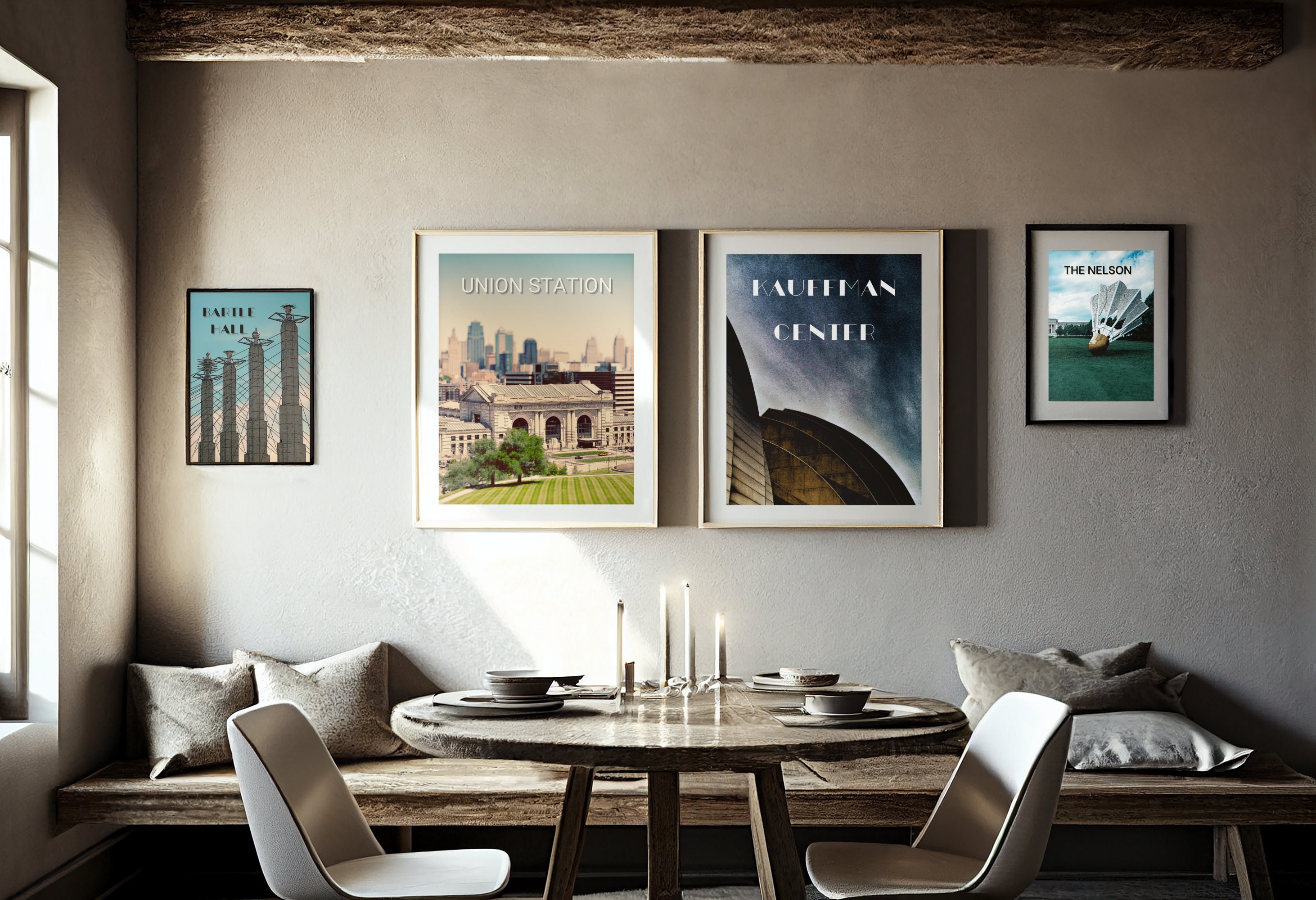 Travel Poster of Kansas City Landmarks Gift for Home Art Print Vintage ...