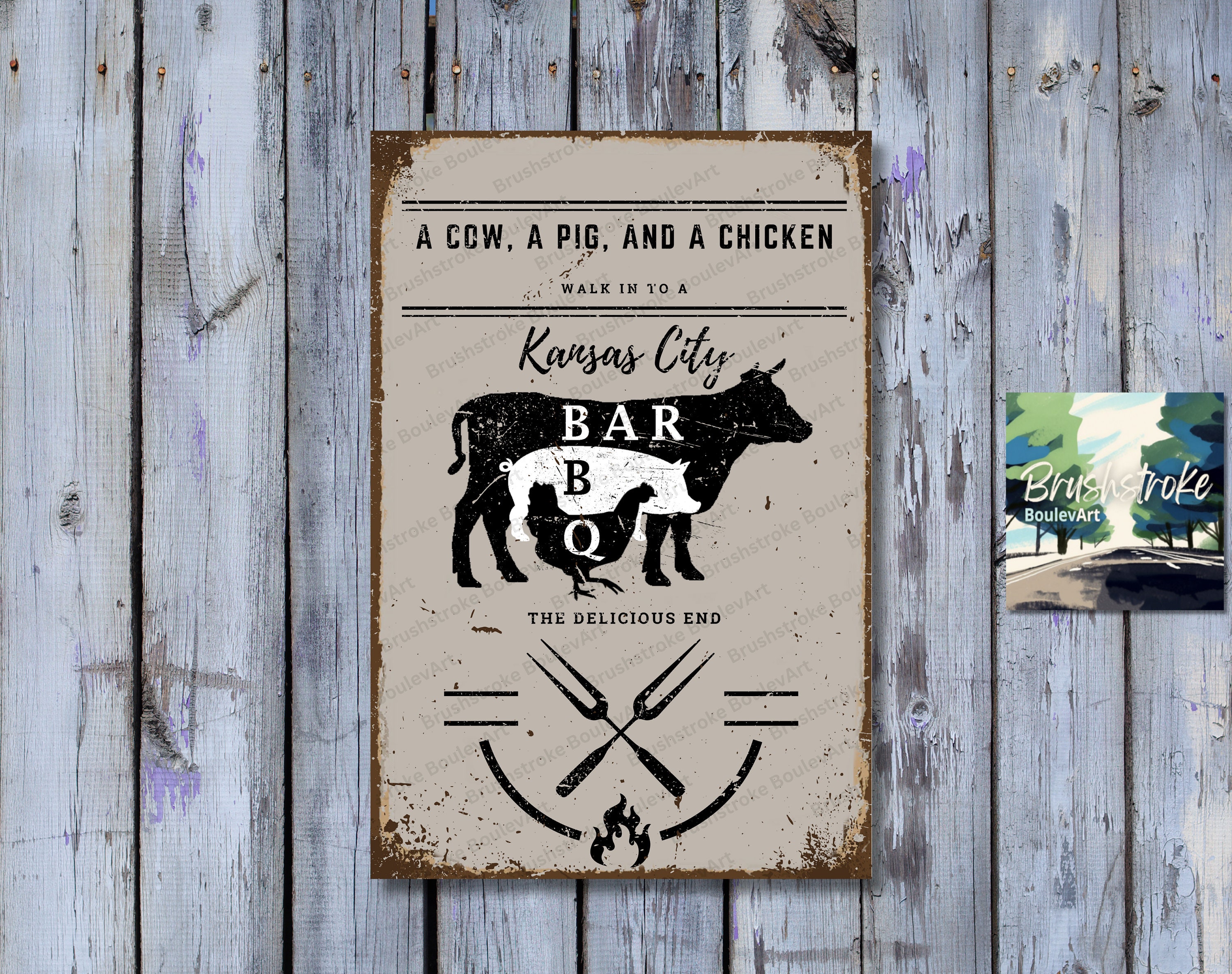 Chicken Bbq Smoker Signs
