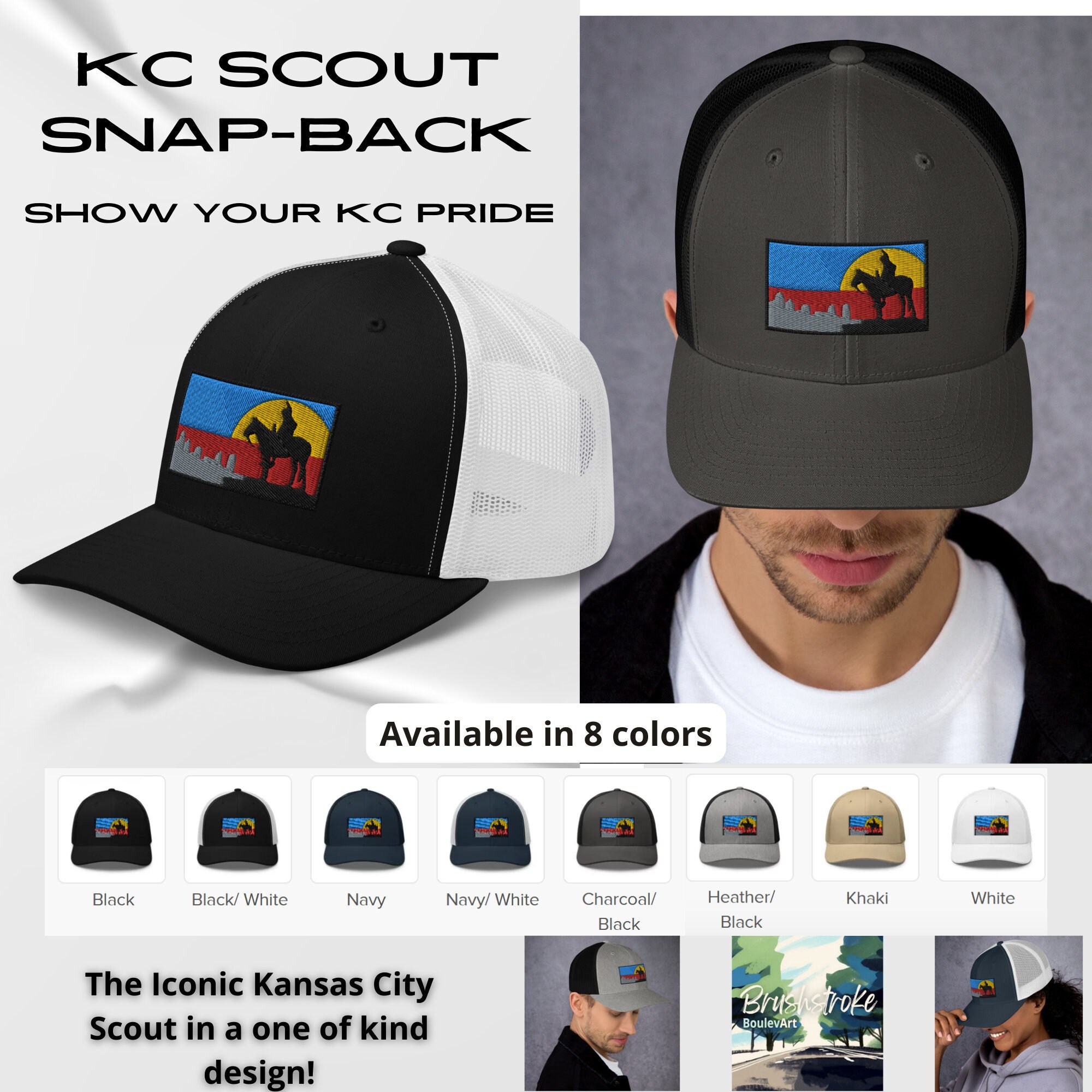 KC Scout Hat KC Skyline Hat Kansas City Cap Kansas City Love Hat Gift ...