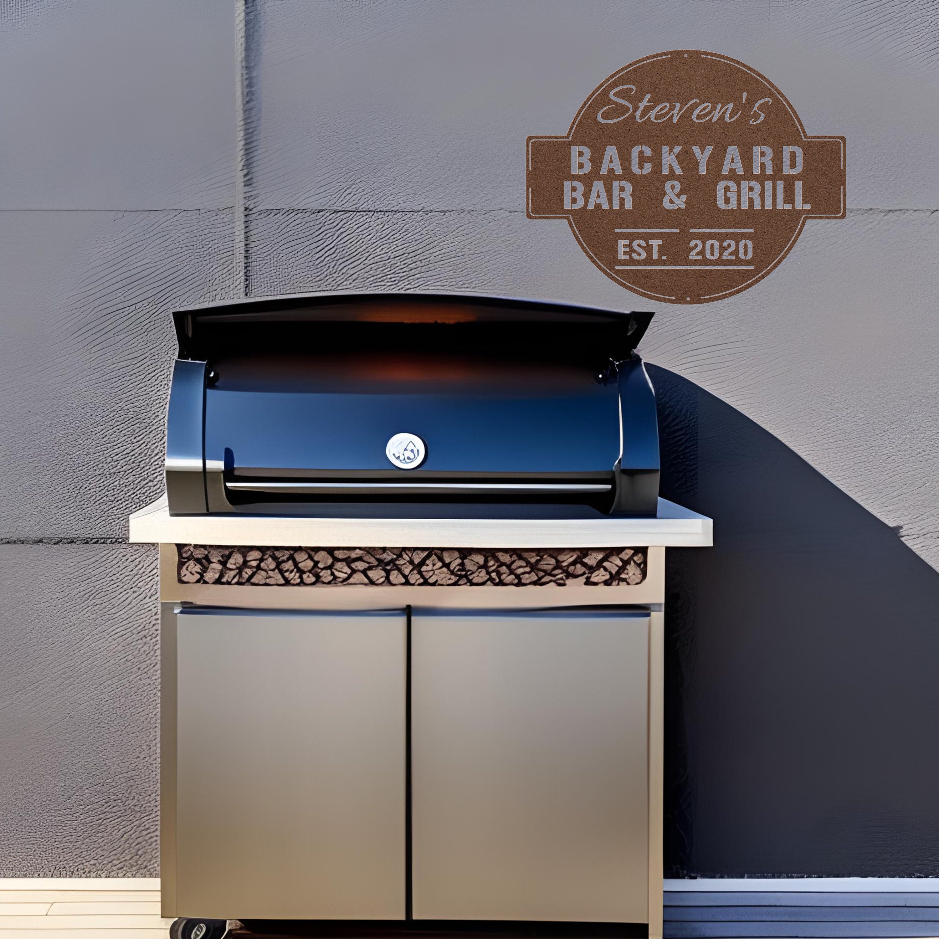 Personalized Sign Personalized Outdoor Grill Sign Gift Bar and Grill ...
