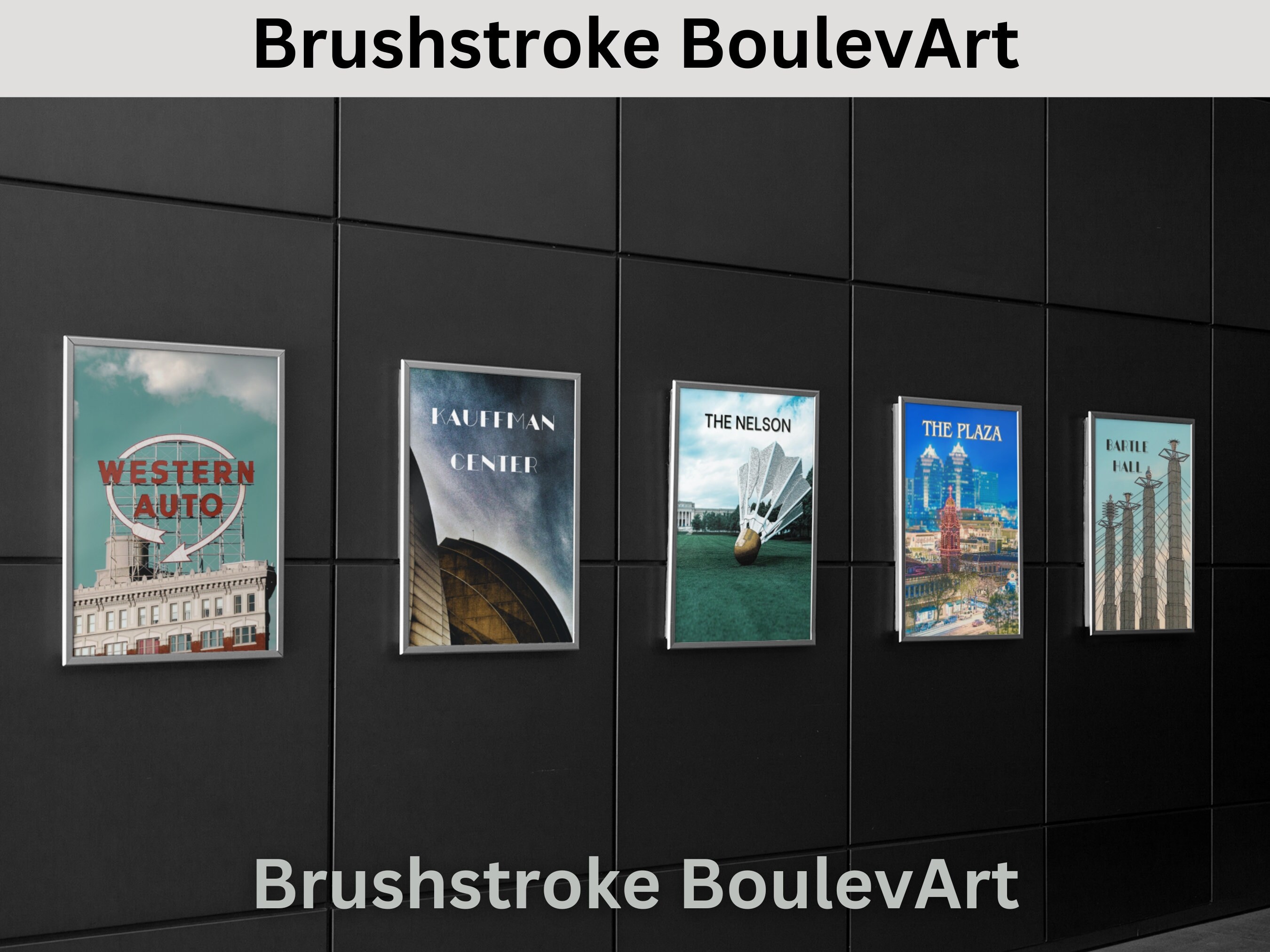 Travel Poster of Kansas City Landmarks Gift for Home Art Print Vintage ...