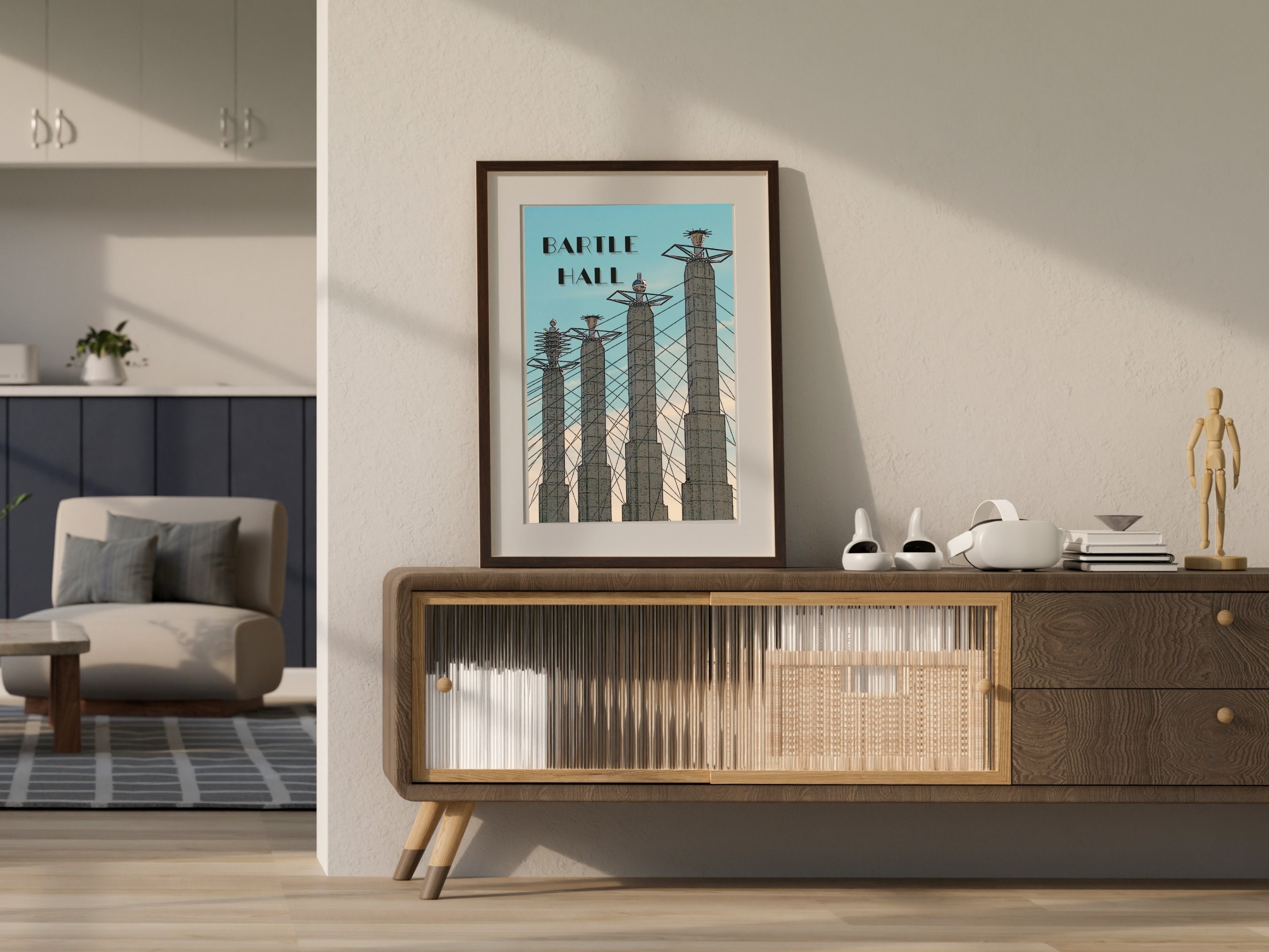 Travel Poster of Kansas City Landmarks Gift for Home Art Print Vintage ...