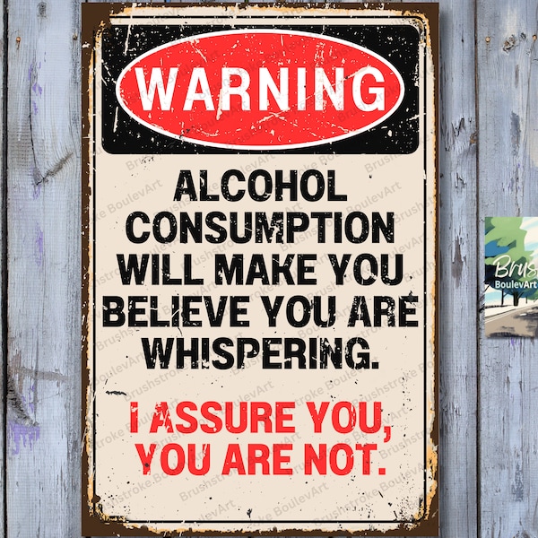 Alcohol Metal Sign - Etsy
