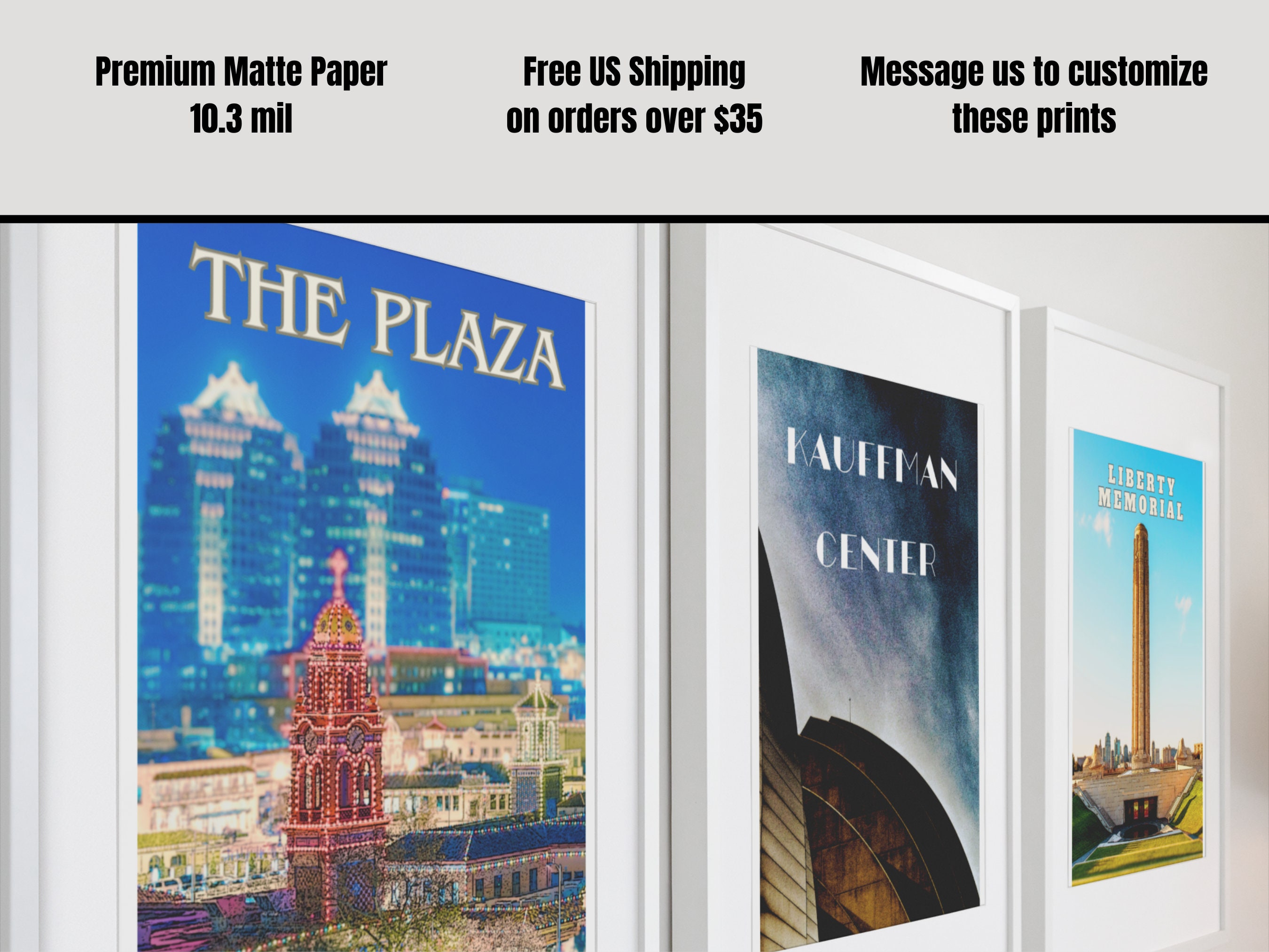 Travel Poster of Kansas City Landmarks Gift for Home Art Print Vintage ...