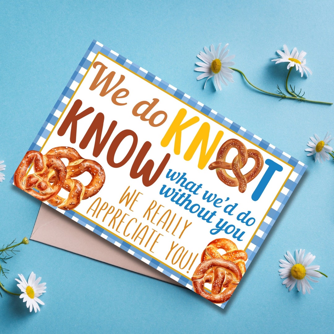 Pretzel Thank You Tag: Staff/employee/teacher Appreciation (PDF) - Etsy