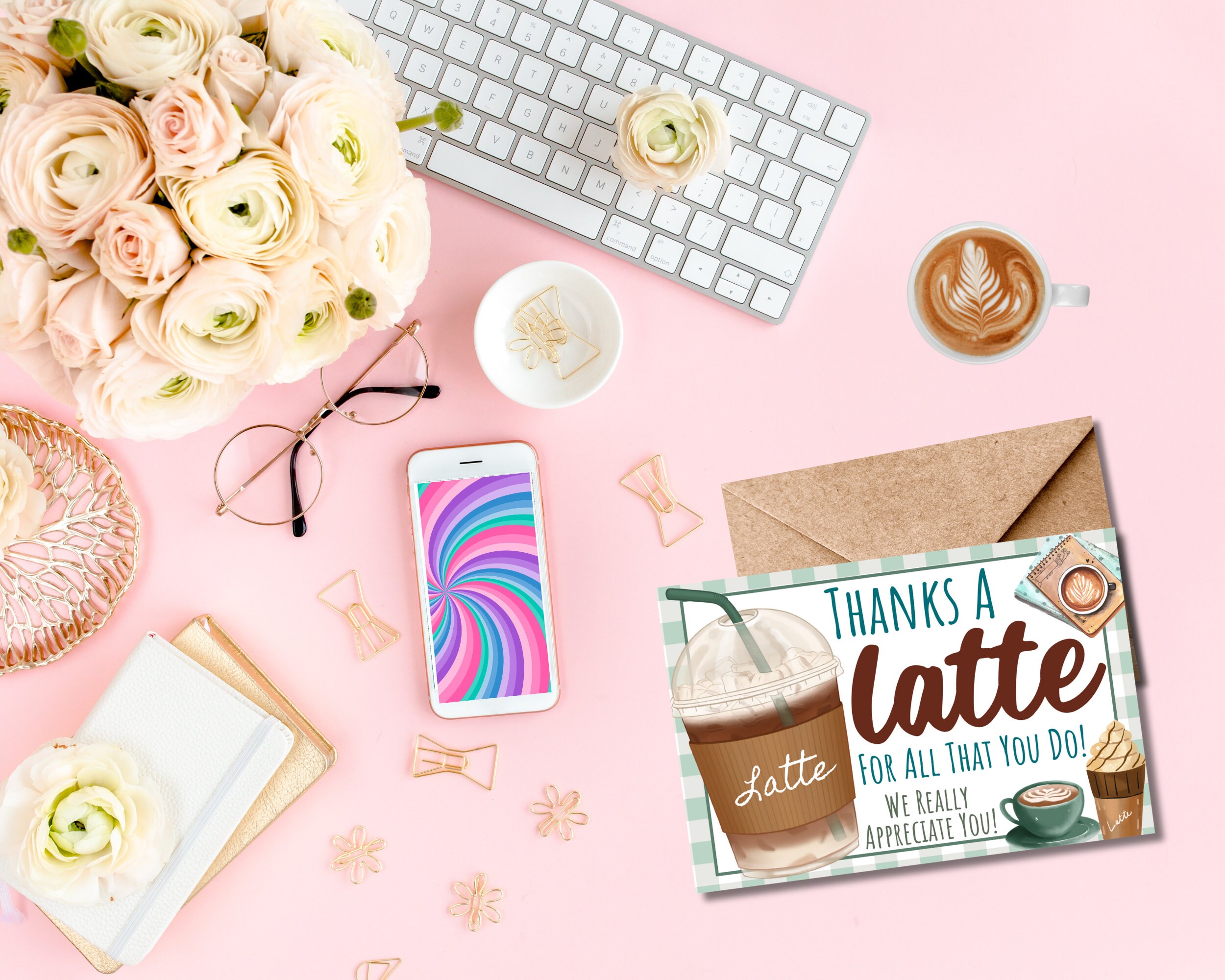 Thanks A Latte Teacher Appreciation Gift Tags Printable | Coffee Pun ...