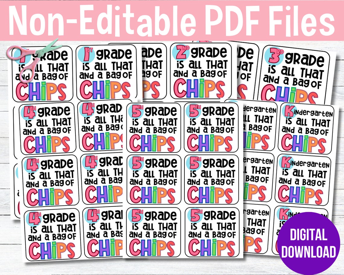 All That and a Bag of Chips Open House Gift Tags, School Open House ...