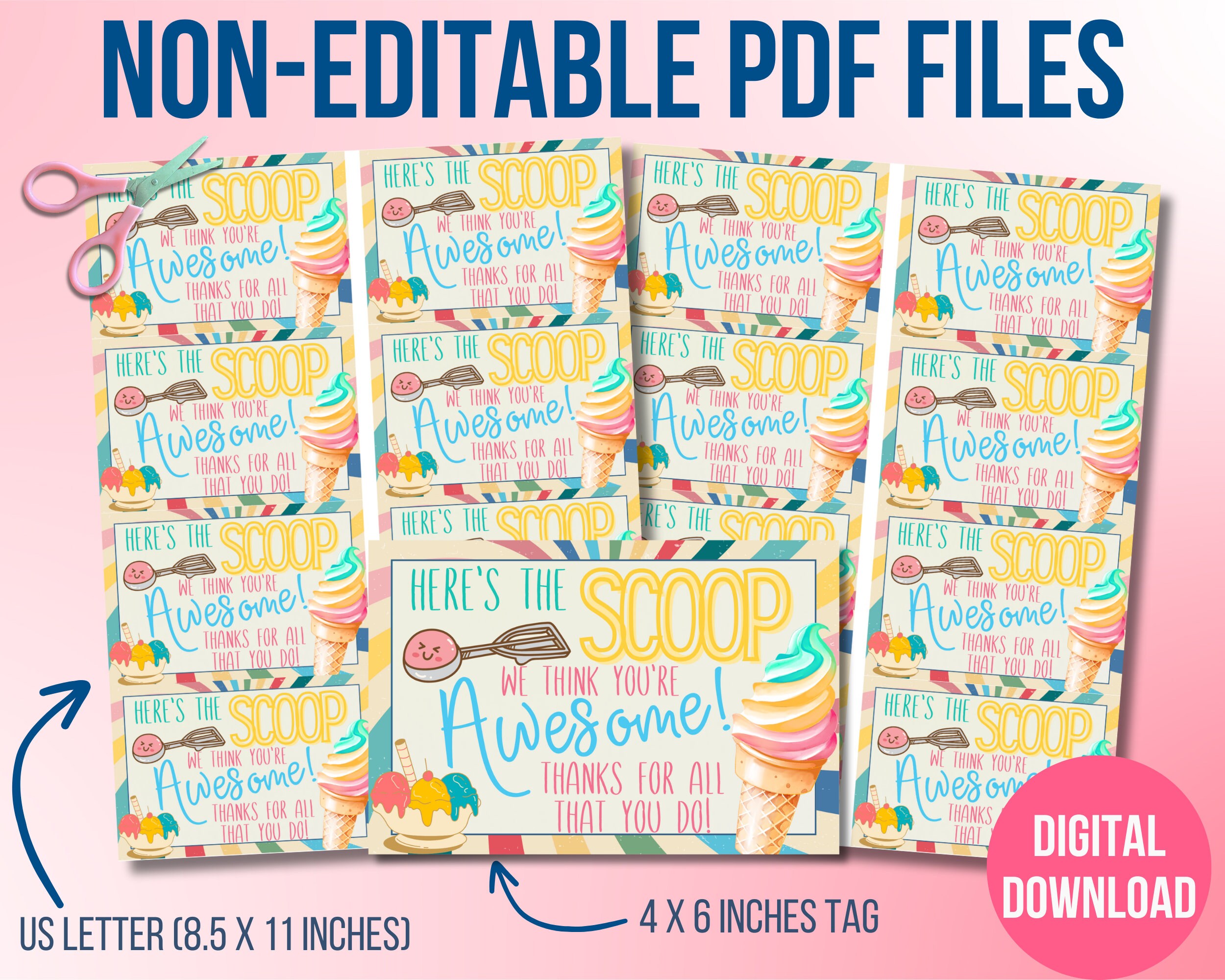 Here's the Scoop We Think You're Awesome, Staff Appreciation, Teacher ...