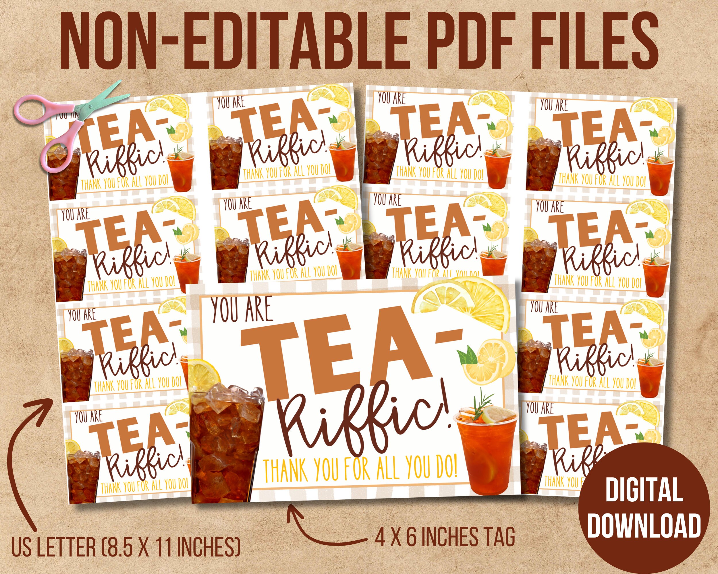 You Are Teariffic, Thank You Tag, Teacher Appreciation, Employee ...