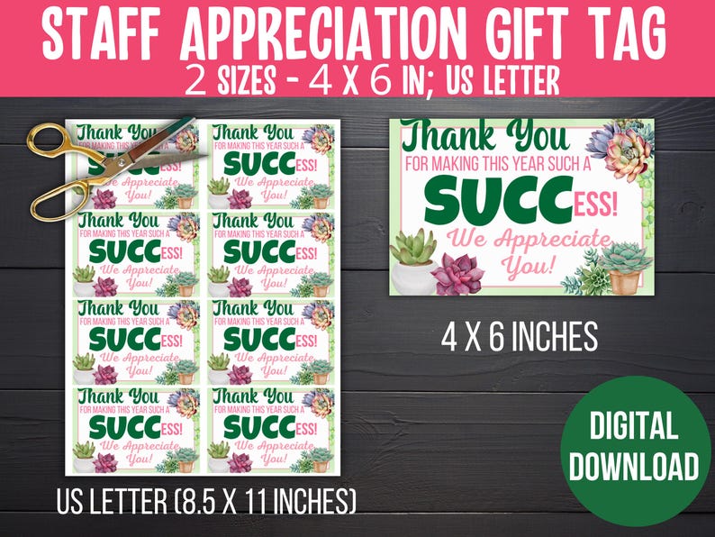 Making This Year a Succ-ess Teacher Appreciation Gift Tags Printable ...