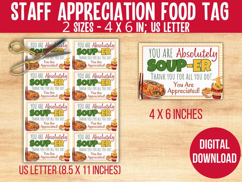 You Are Souper Food Tag, Teacher Appreciation Food Tag, Ramen Noodles ...