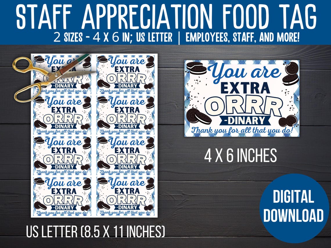 Extra Orrrdinary Funny Teacher Snack Tags | Food Pun Printable Tags ...