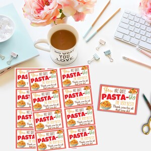 Pasta Appreciation Gift Tag: Teacher Food Tag (PDF Files) - Etsy