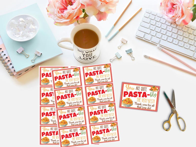 Pasta Appreciation Gift Tag: Teacher Food Tag (PDF Files) - Etsy