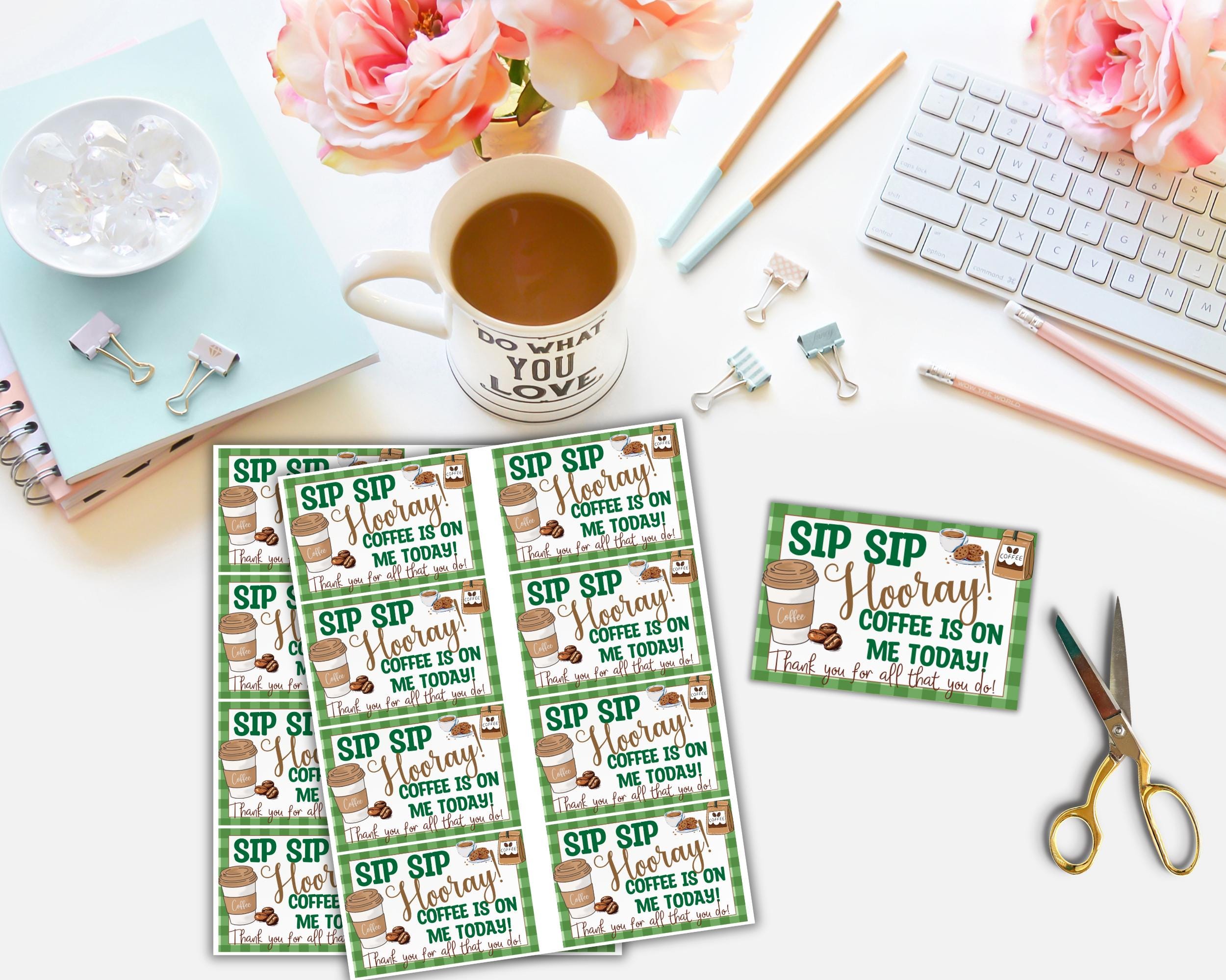Coffee Gift Card Tag: Teacher, Staff Appreciation (PDF) - Etsy