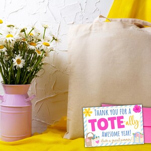 Thanks for a Tote-ally Awesome Year Tag, End of School Gift Tag, Tote ...