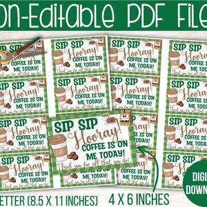 Coffee Gift Card Tag: Teacher, Staff Appreciation (PDF) - Etsy