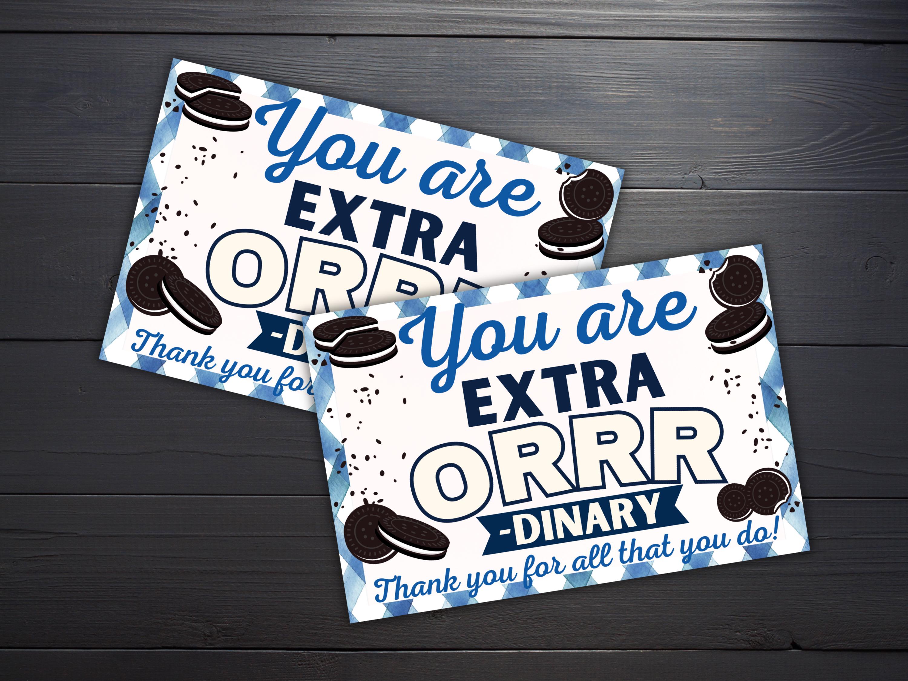 You Are Extra Orrr-dinary Cookie Snack Food Tag, Cookies Gift Tag ...