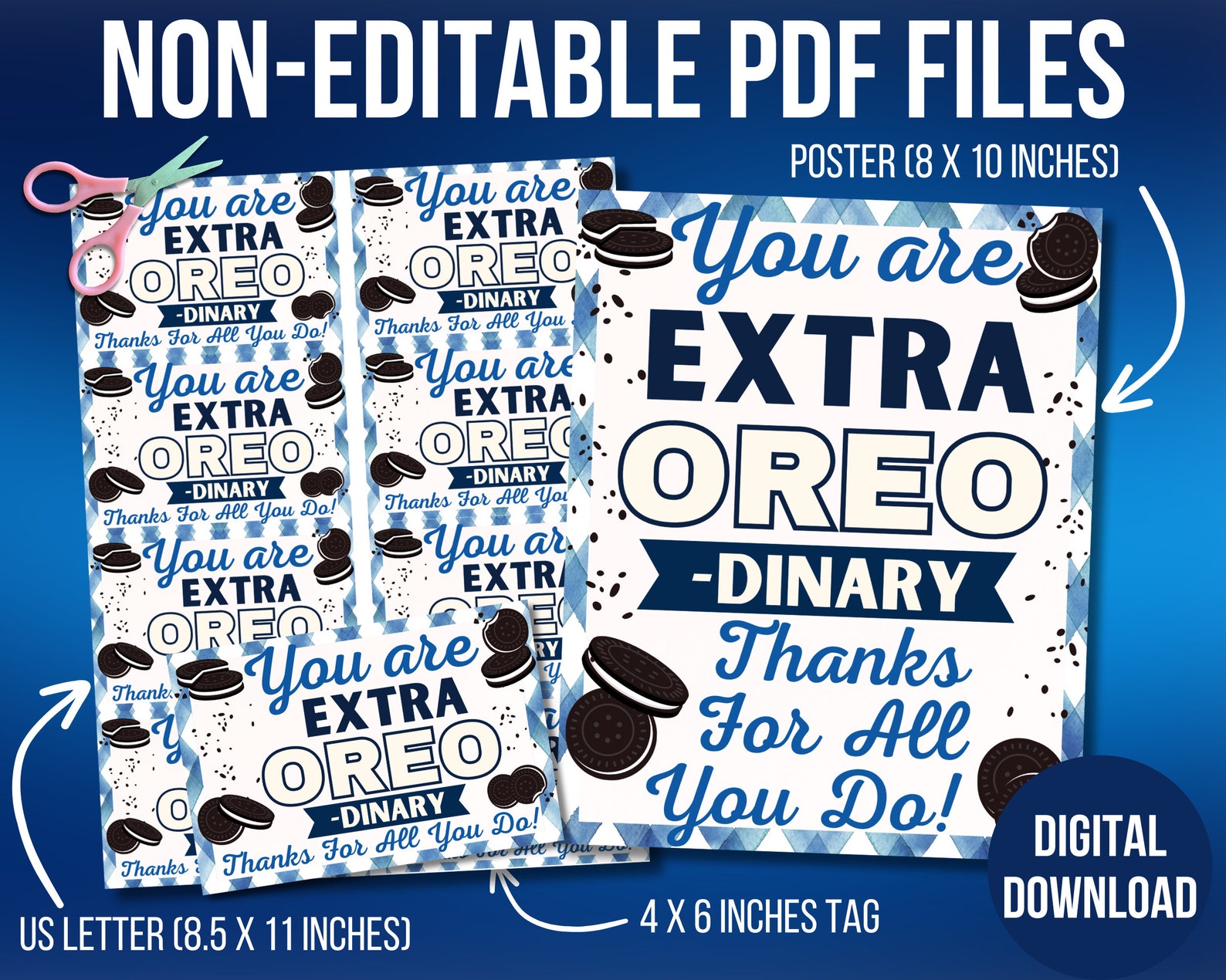 You Are Extra Oreo-dinary, Oreo Cookie Tag, Thank You Tag, Staff ...