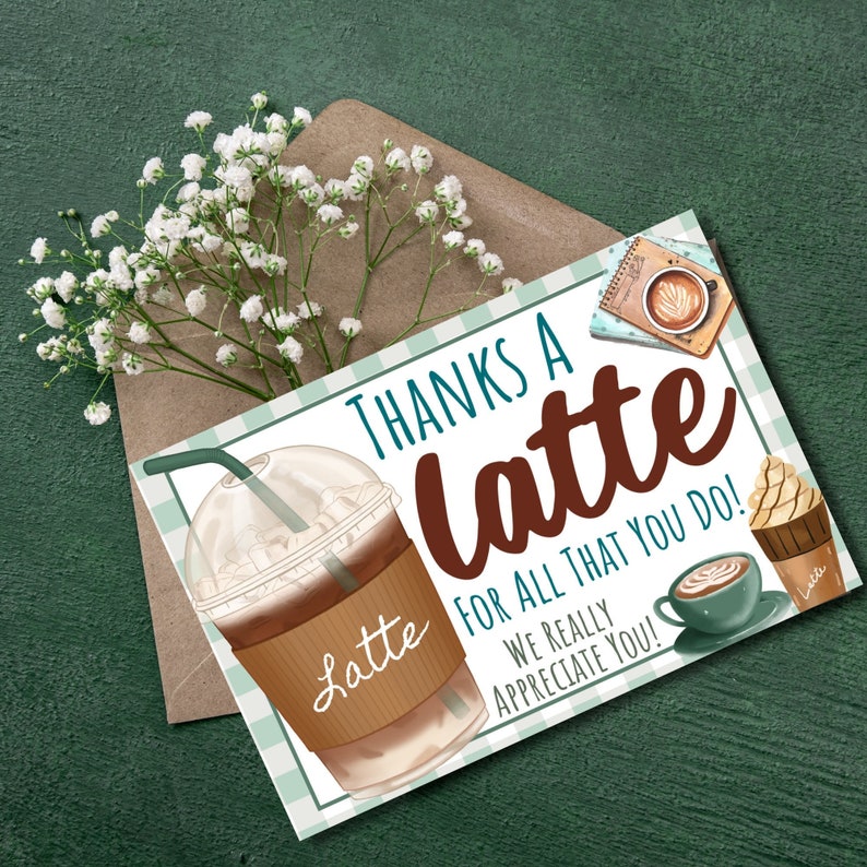 Thanks A Latte Teacher Appreciation Gift Tags Printable | Coffee Pun ...