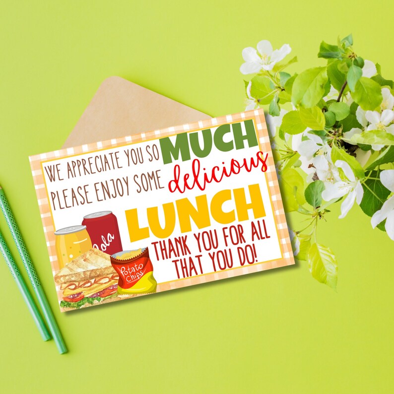 We Appreciate You so Much Please Enjoy Some Delicious Lunch, Staff ...