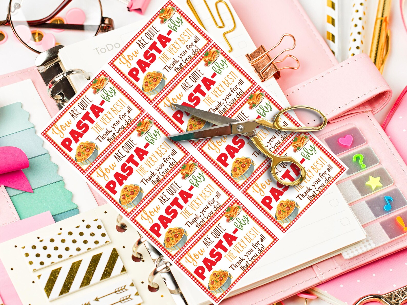 Pasta-bly the Best Teacher Appreciation Gift Tags Printable | Food Pun ...