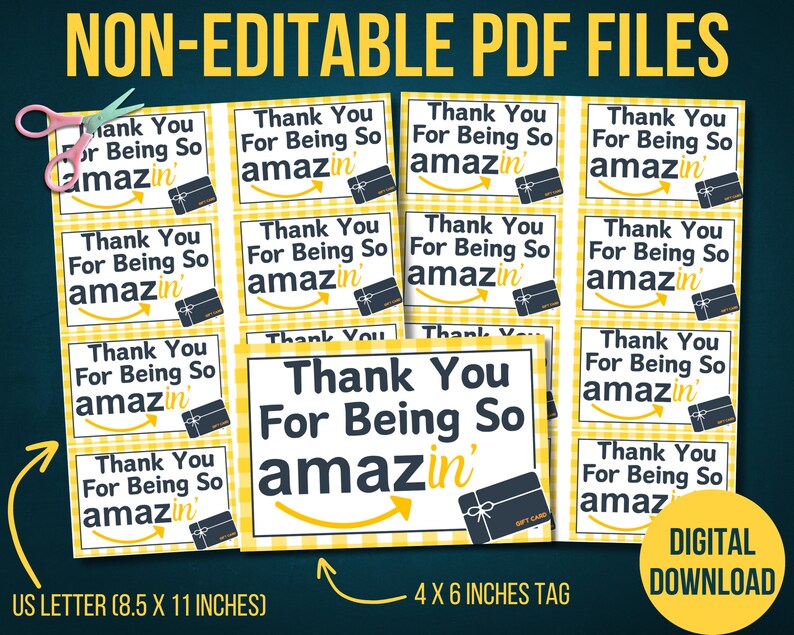 Thank You for Being so Amazin', Thank You Tag, Amazon Gift Card Tag ...