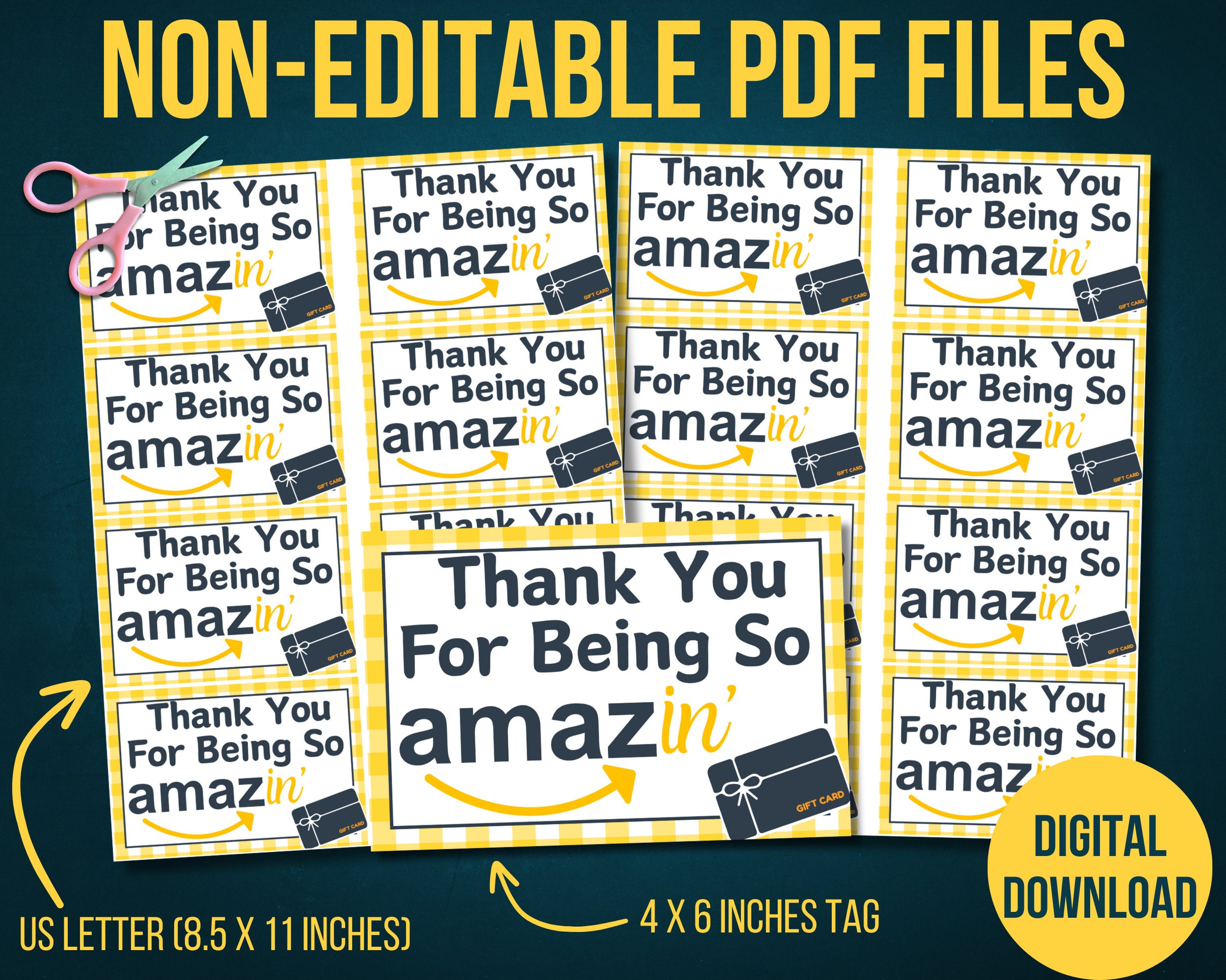 Thank You for Being so Amazin', Thank You Tag, Amazon Gift Card Tag ...