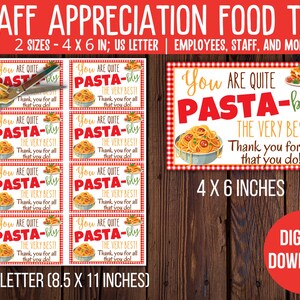Pasta-bly the Best Teacher Appreciation Gift Tags Printable | Food Pun ...