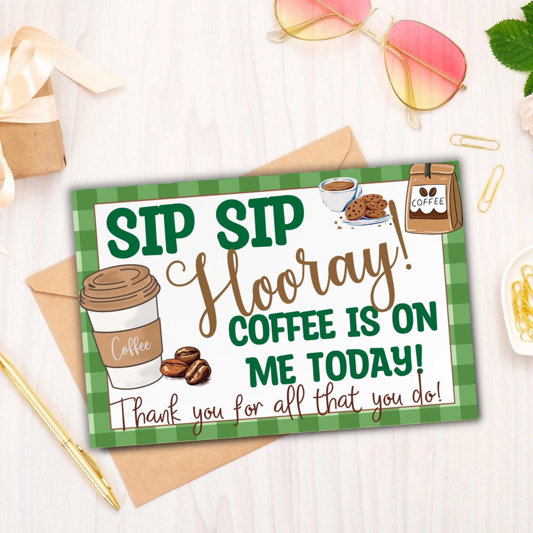 Coffee Gift Card Tag: Teacher, Staff Appreciation (PDF) - Etsy