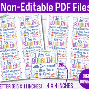 Bubbling With Excitement Open House Gift Tag, School Open House Gift ...