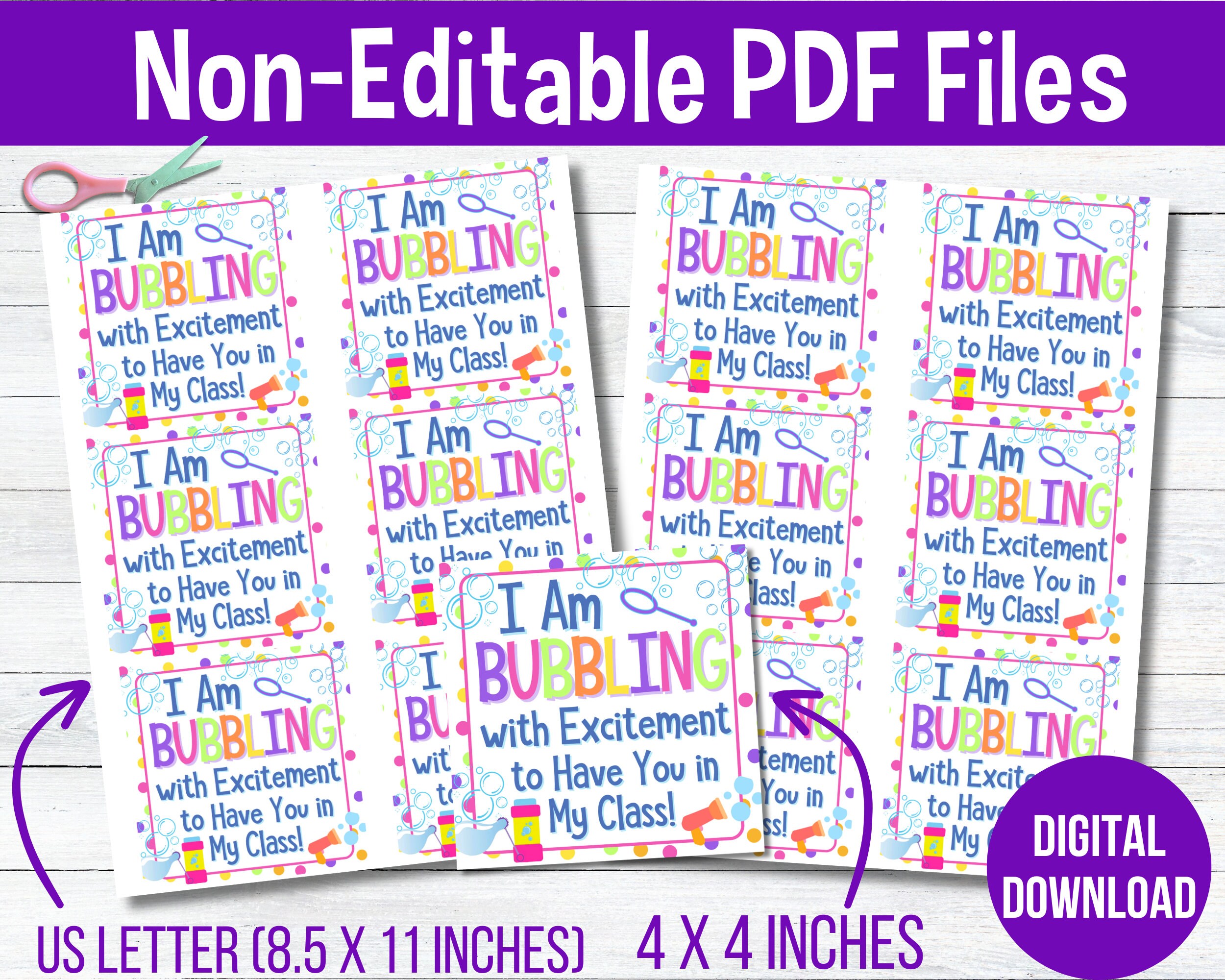 Bubbling With Excitement Open House Gift Tag, School Open House Gift ...