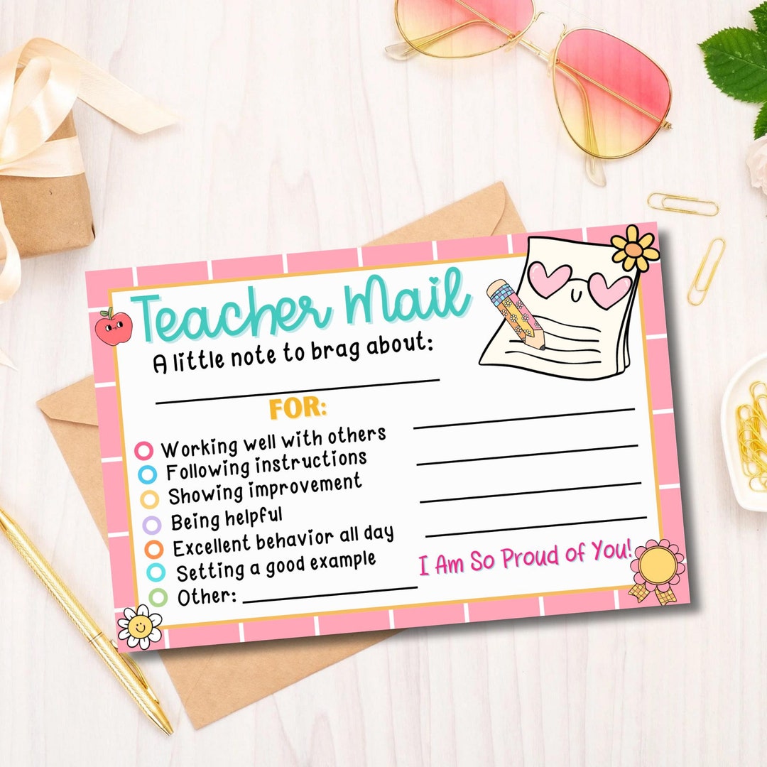 Groovy Teacher Mail Note Card: Classroom Behavior Incentive (PDF Files ...