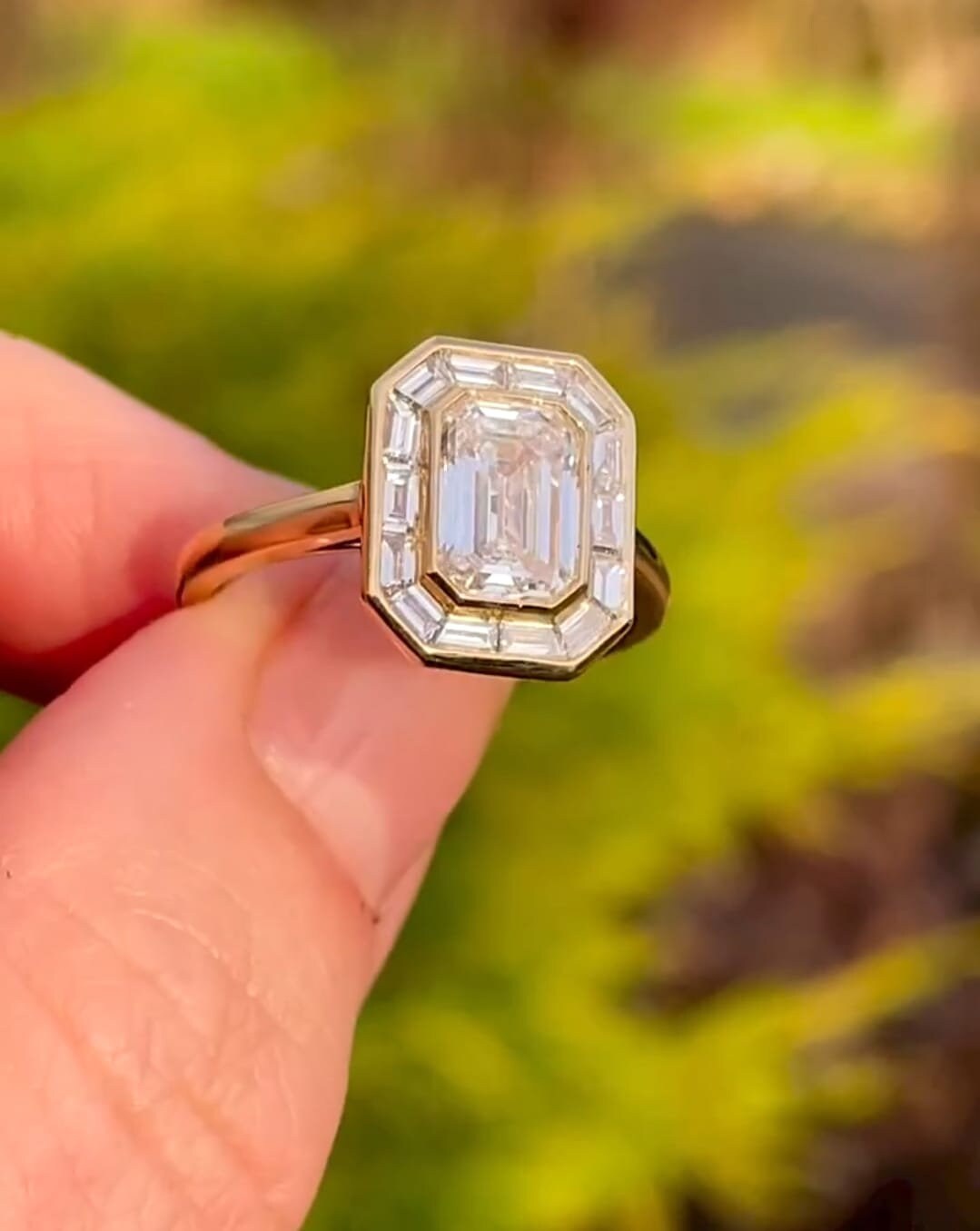 Ice Crushed 3 CT Emerald Cut Diamond Ring 10K 14K 18K Solid White ...