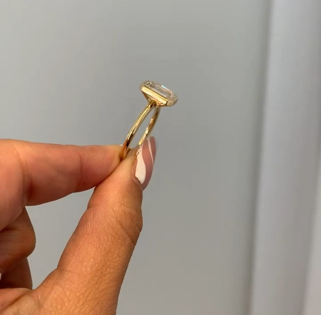 Ice Crushed 2 CT Emerald Cut Diamond Ring 10K 14K 18K Solid - Etsy